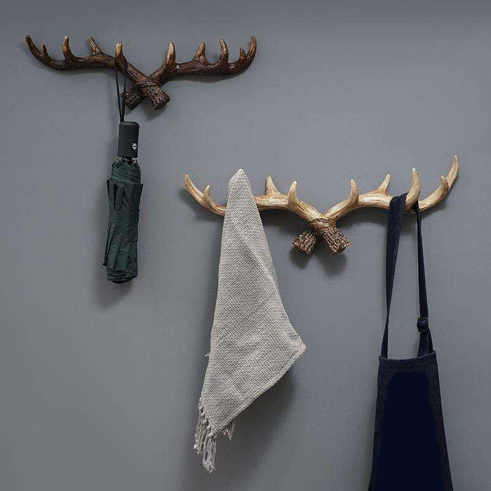 Rustic Resin Antler Wall Hooks | Nature-Inspired Wall Decor | Antique ...